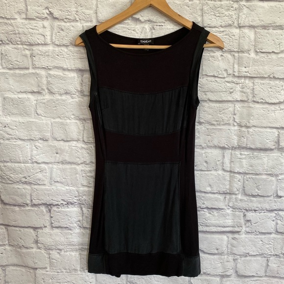bebe | Dresses | Bebe Two Tone Black Colour Block Mini Dress | Poshmark